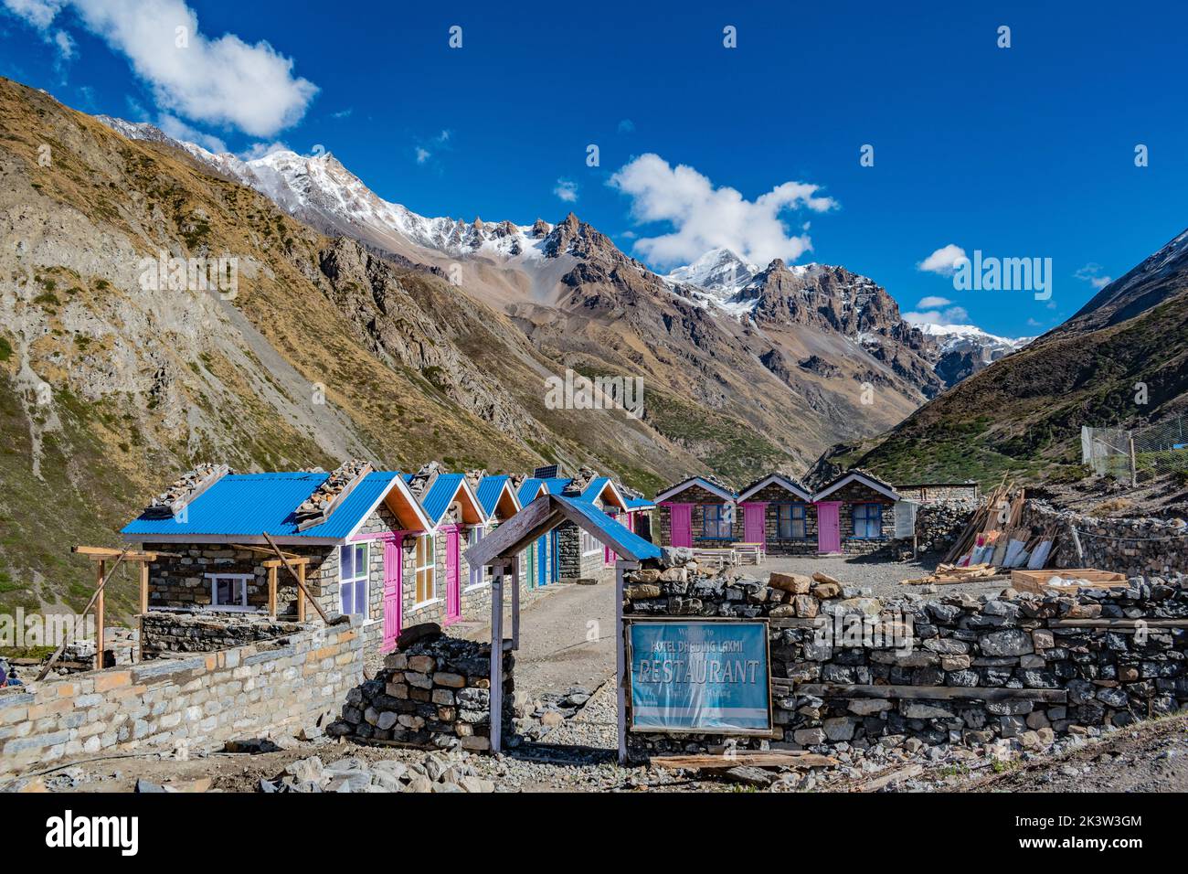 Trekking in Nepal: Village near Yak Kharka in the Annapurna Circuit ...