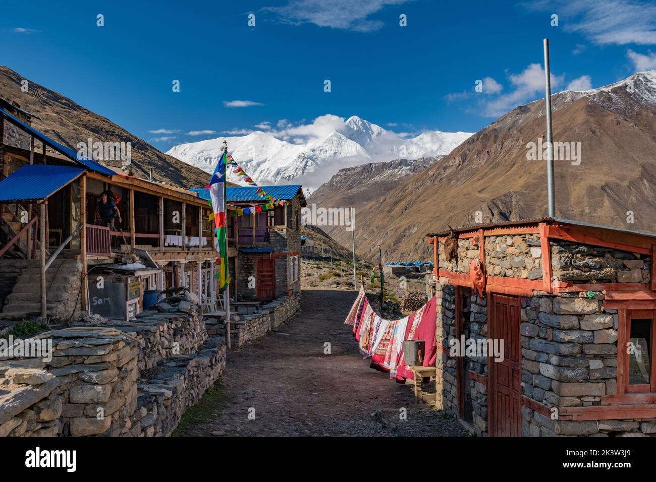 Trekking in Nepal: Village near Yak Kharka in the Annapurna Circuit ...