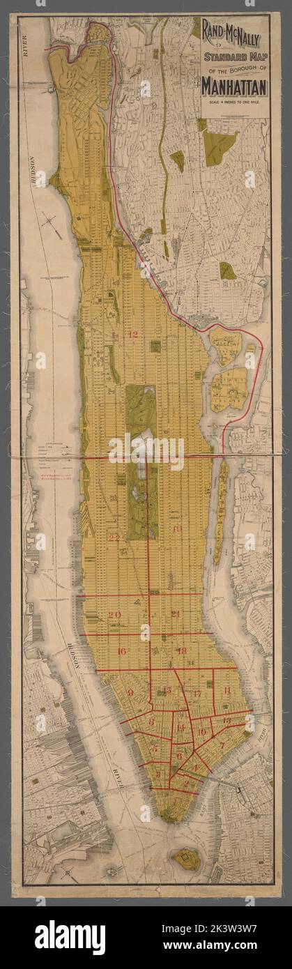 Rand-McNally standard map of the borough of Manhattan Standard map of ...