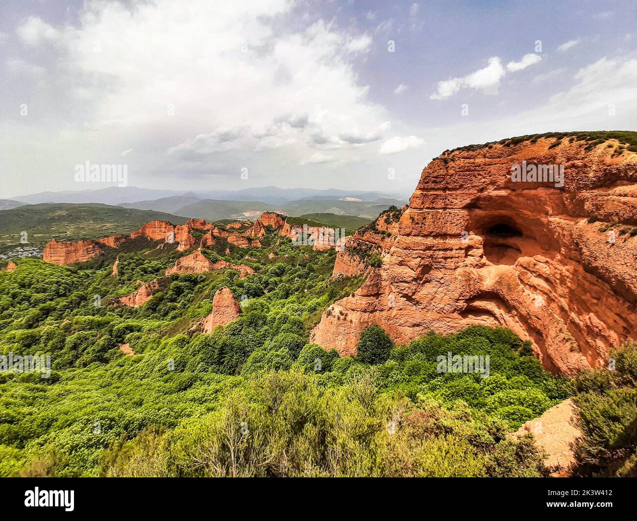 Spectacular landscape of las Medulas, ancient gold mine in Spain. It is ...