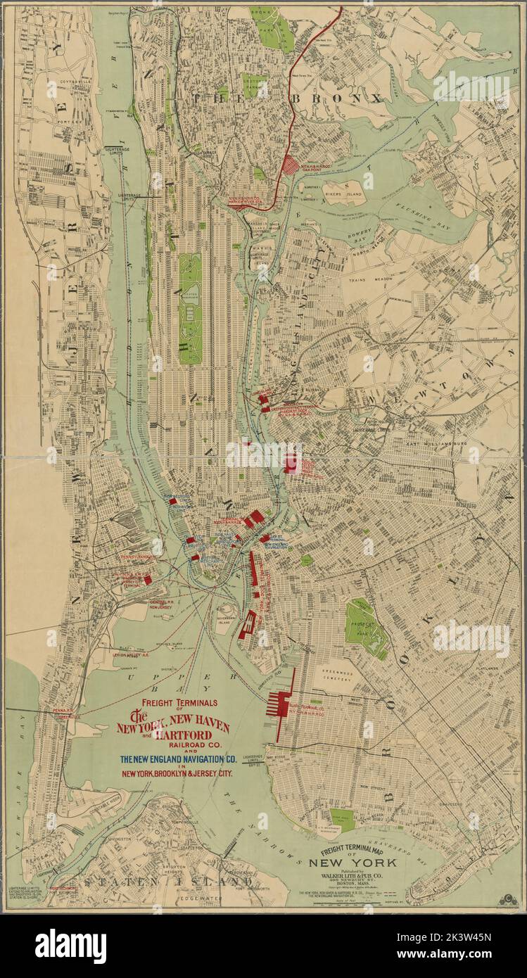 Freight terminal map of New York Cartographic. Maps. 1907. Lionel ...