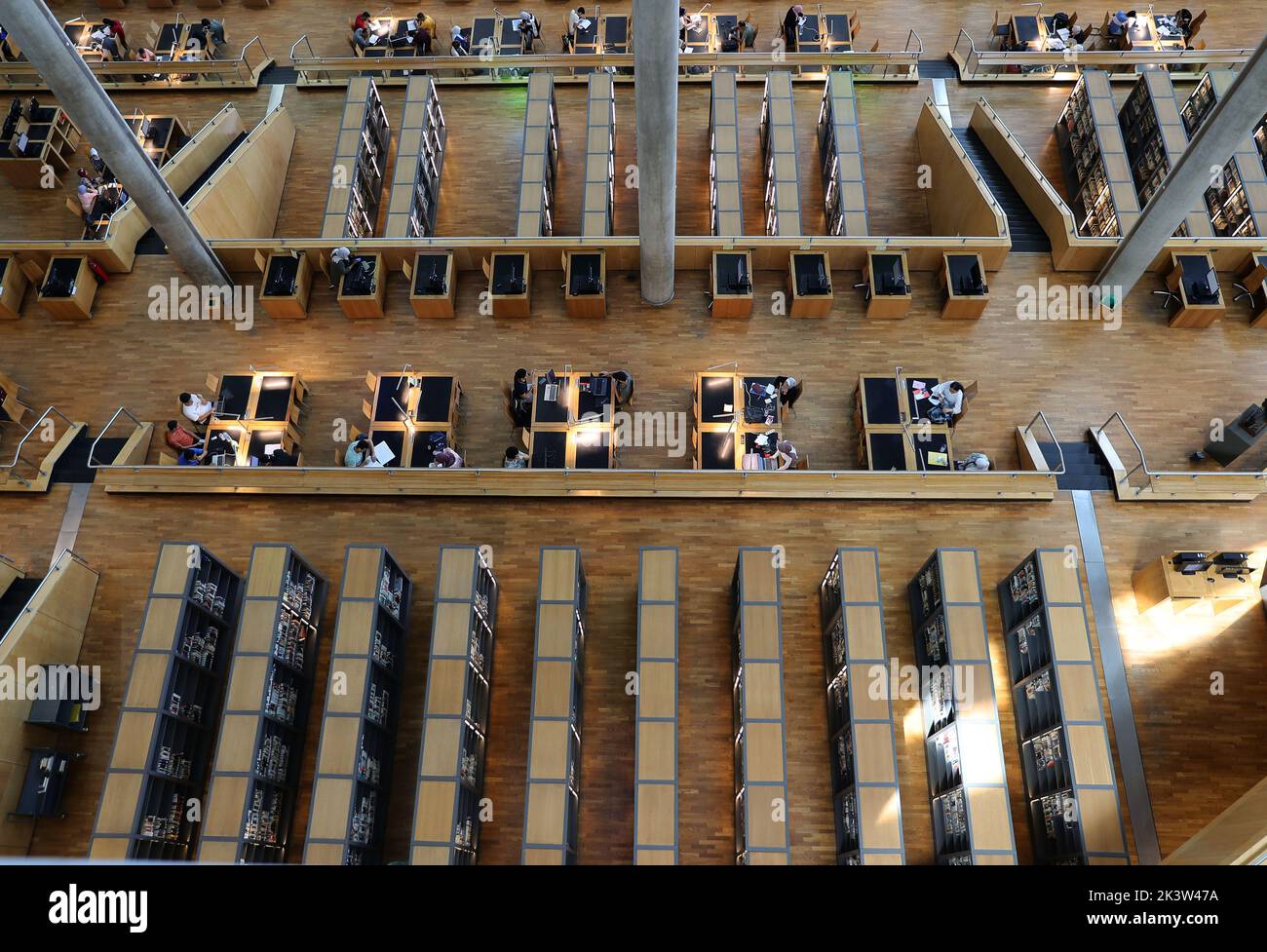 Cairo, Egypt. 27th Sep, 2022. The interior of the Bibliotheca ...