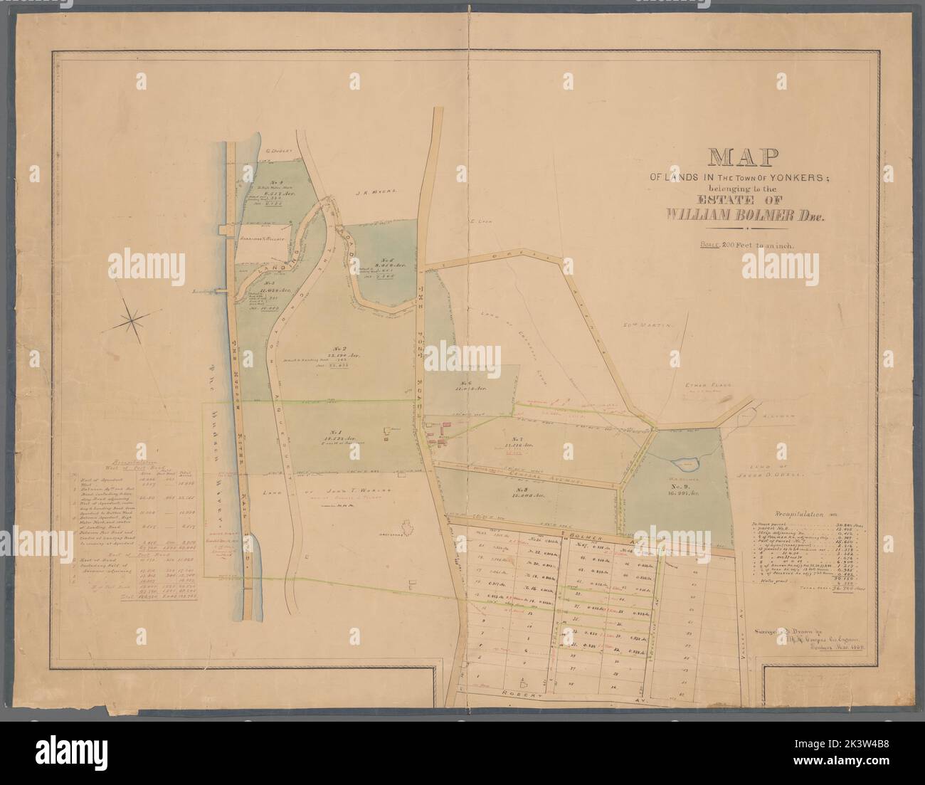 Map of lands in the town of Yonkers: belonging to the estate of William ...