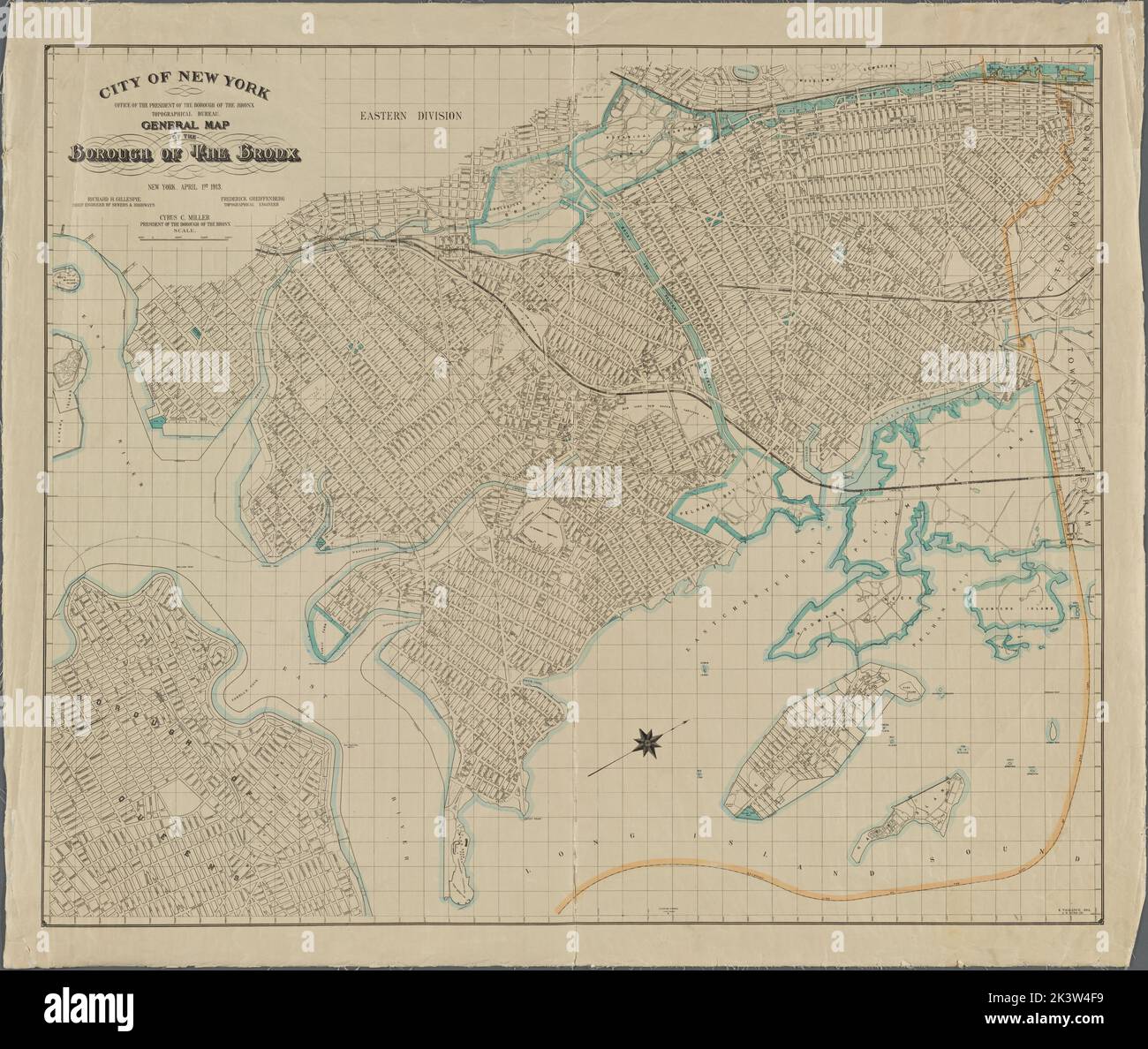 General map of the borough of the Bronx. Eastern Division. 1913 ...