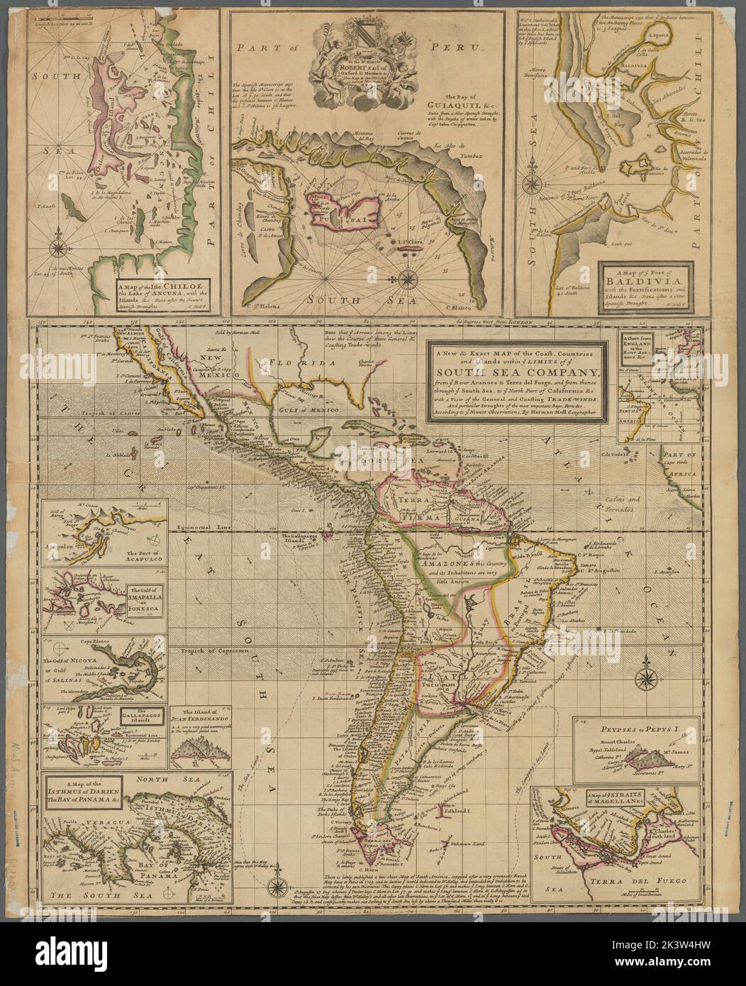 A new & exact map of the coast, countries and islands within ye limits ...