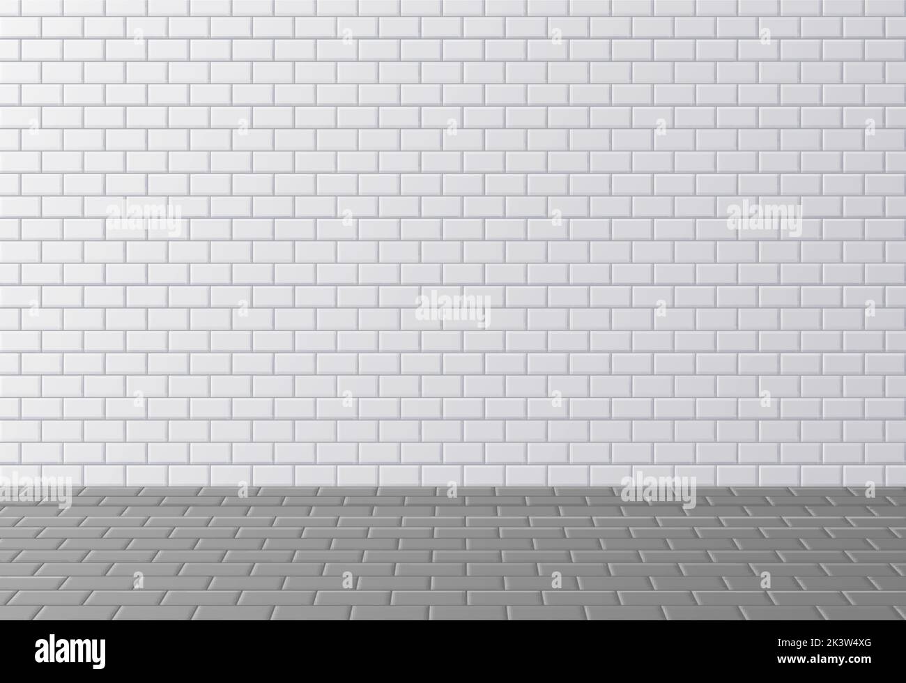 White ceramic tile, clean subway or street wall surface background ...