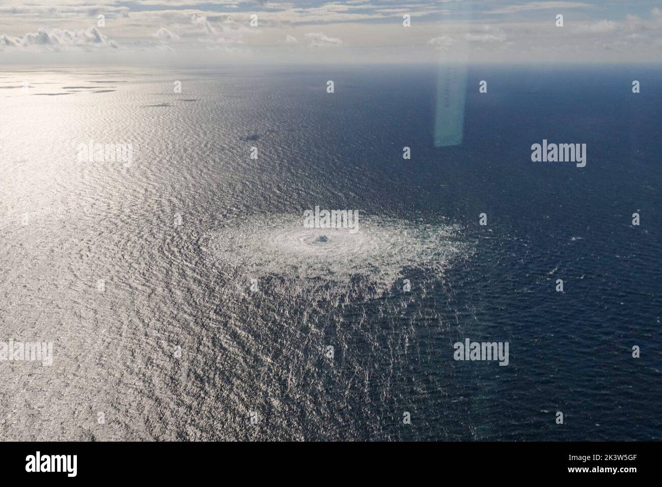 Aerial photo released by the Danish Ministry of Defense on Sept. 27 ...