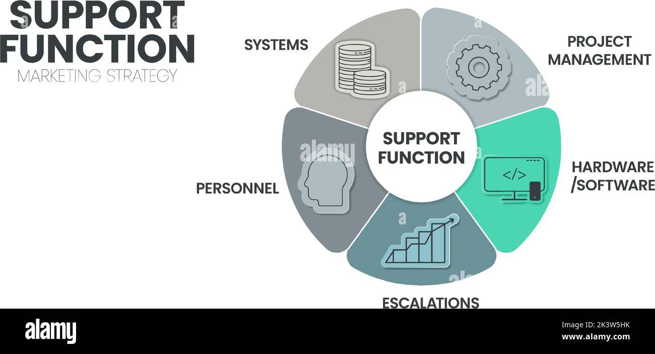 Support Function Marketing Strategy Infographic Template Has 5 Steps To Analyze Such As Systems 6131