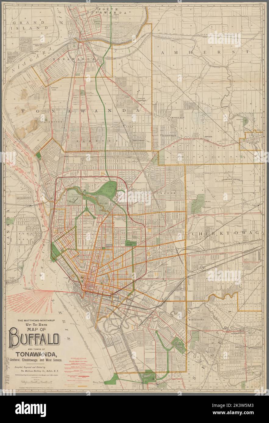 The Matthews-Northrup up-to-date map of Buffalo and towns of Tonawanda ...