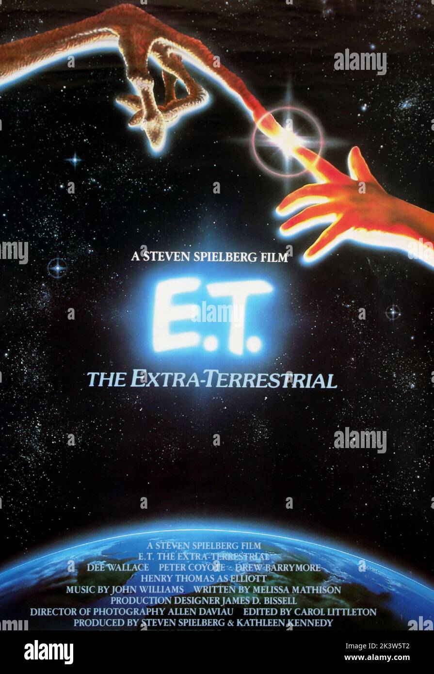 E.T. The Extra-Terrestrial 1982. E.T. The Extra-Terrestrial Movie Poster Stock Photo - Alamy