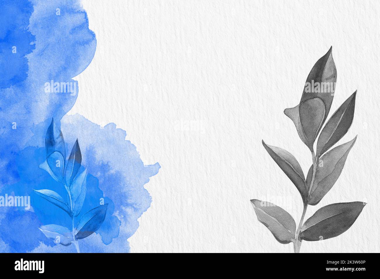 watercolor paper background texture. floral border background in green ...