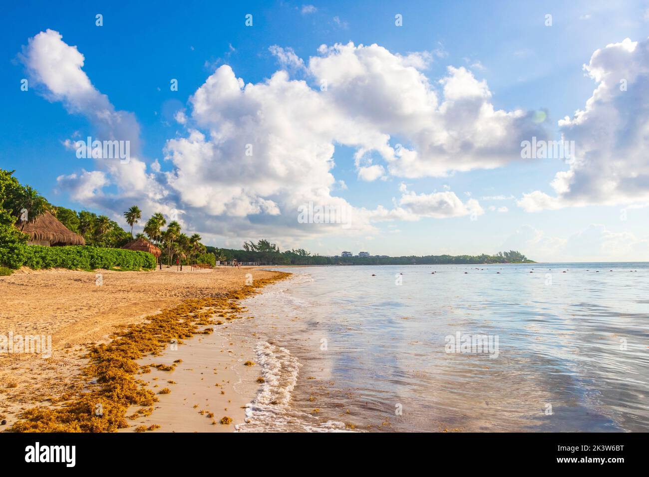 Tropical mexican beach landscape panorama with clear turquoise blue ...