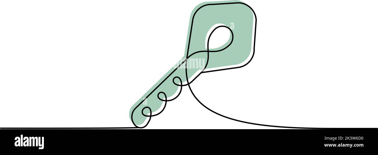 Key one line colored continuous drawing. Home key continuous one line ...