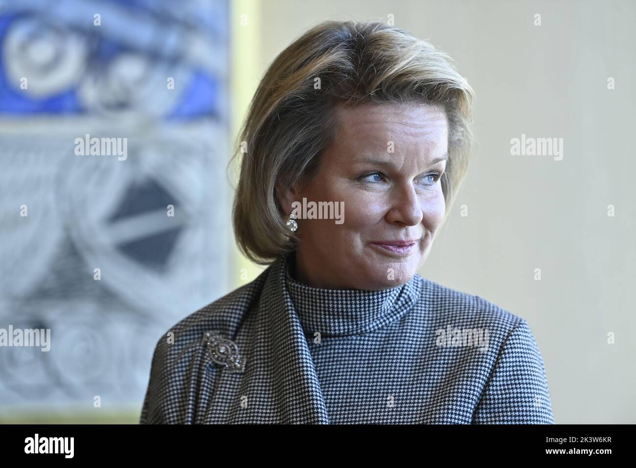 Queen Mathilde of Belgium pictured during a royal visit to the new ...