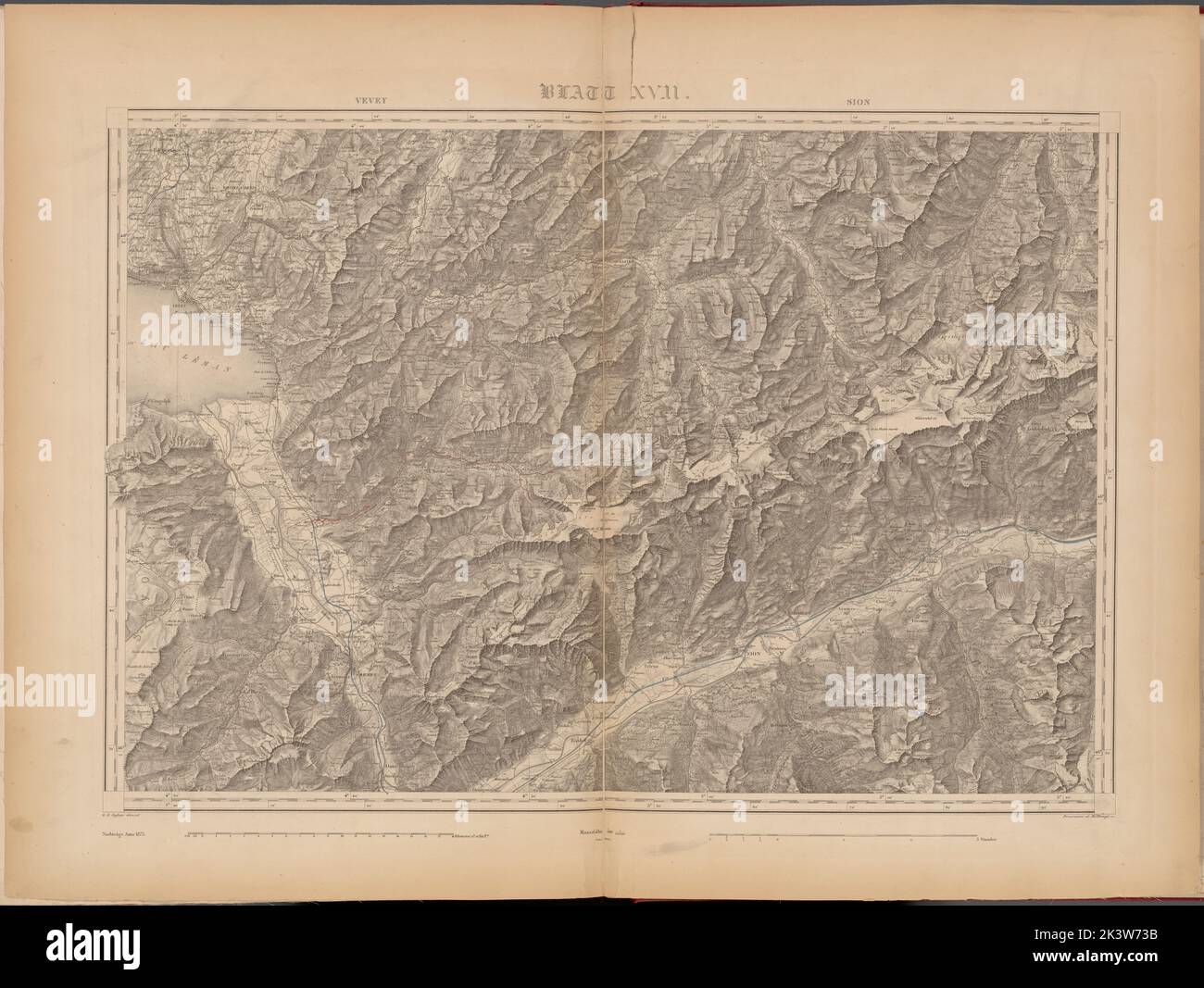 Blatt XVII: Vevey, Sion Cartographic. Maps. 1879. Lionel Pincus and ...