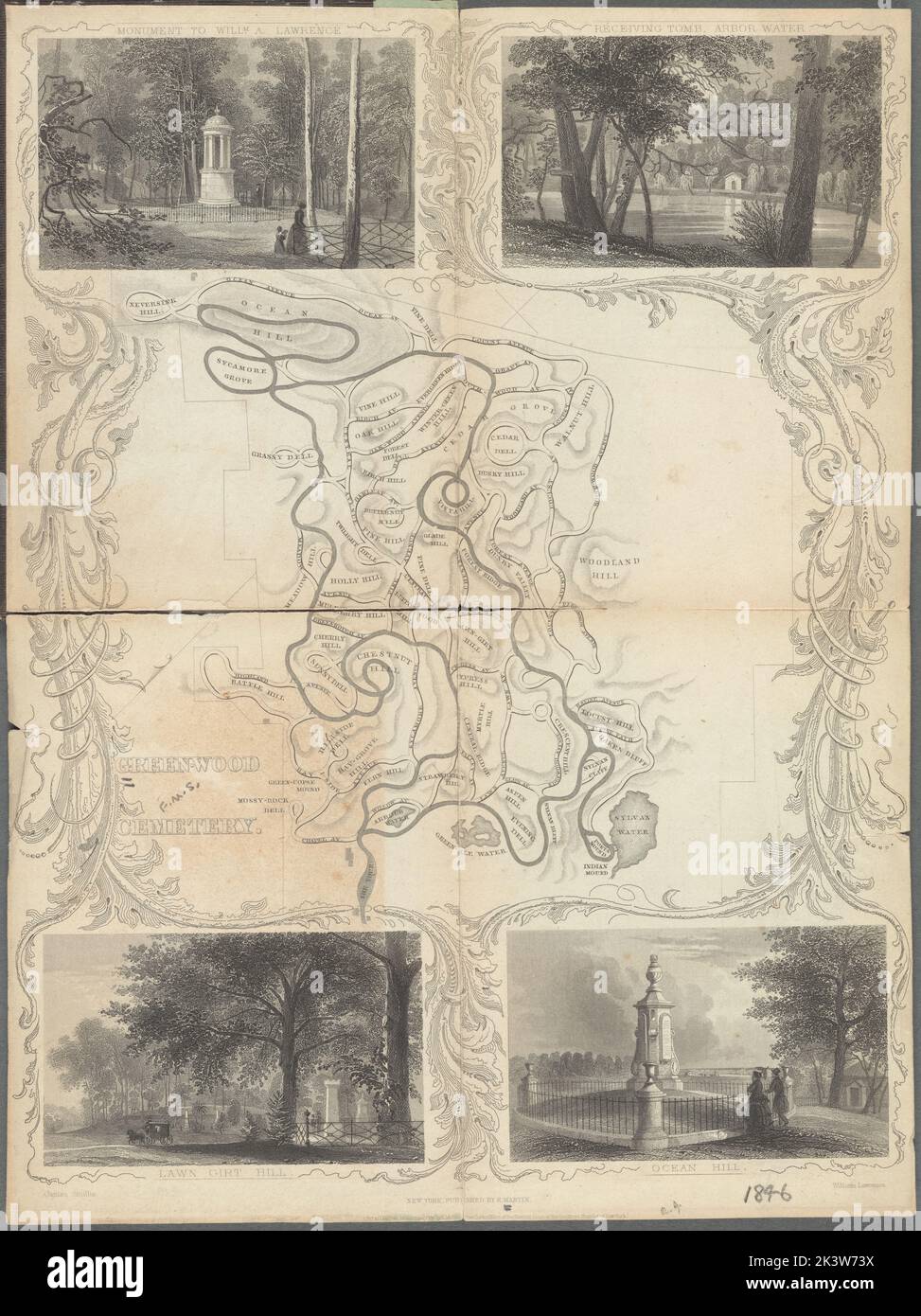 Green-wood cemetery Cartographic. Maps. 1846. Lionel Pincus and ...
