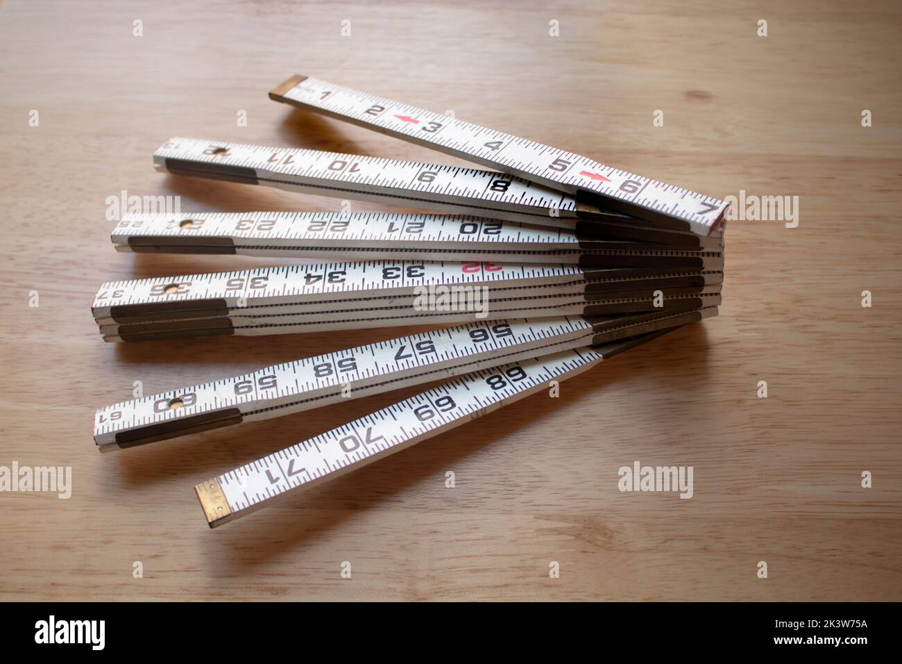 Whiet and balck Wood Foldable Yardstick marked on both sides and both ...