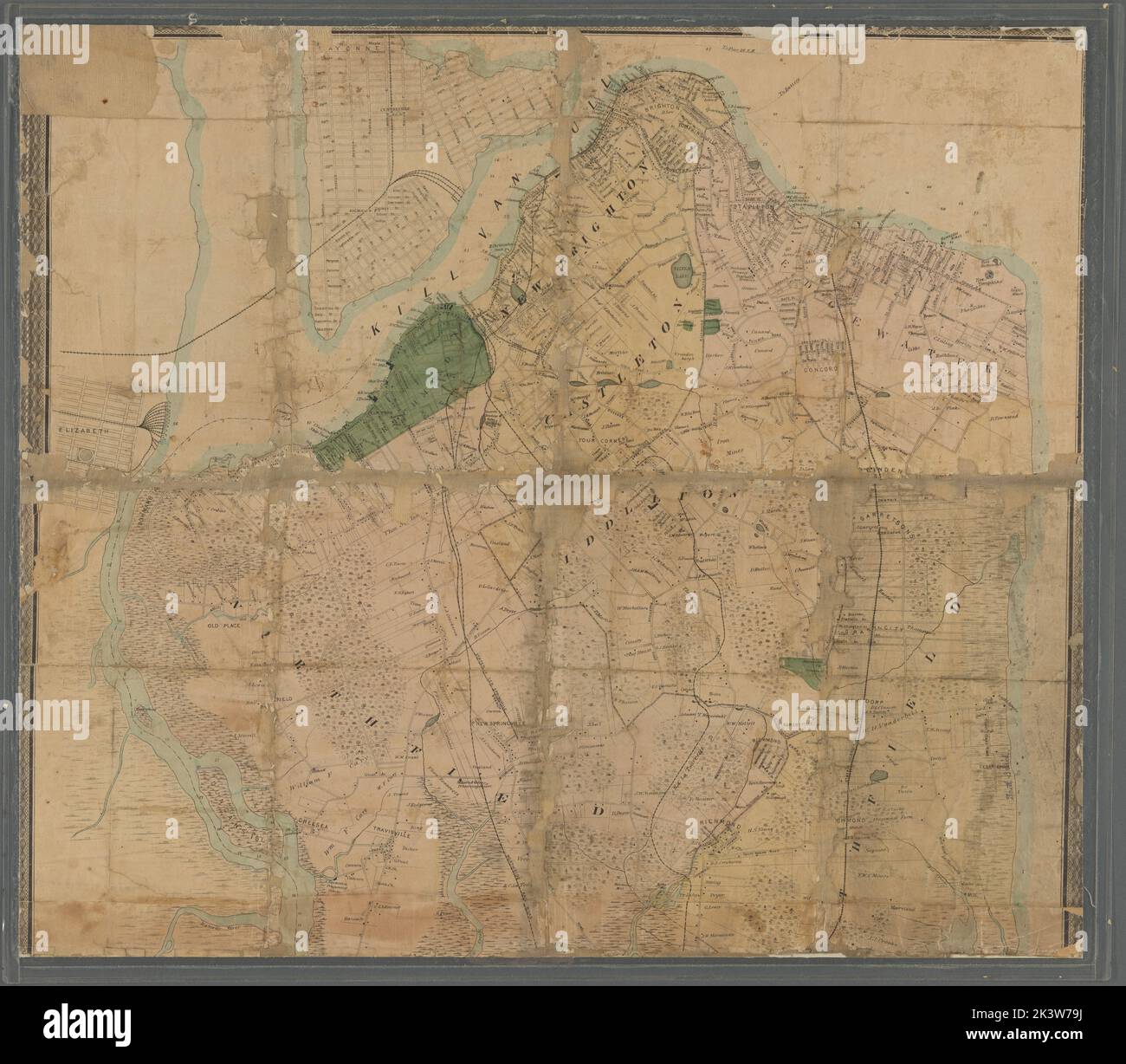 Map of Staten Island (Richmond Co.) N.Y. also cities of Bayonne & Perth ...