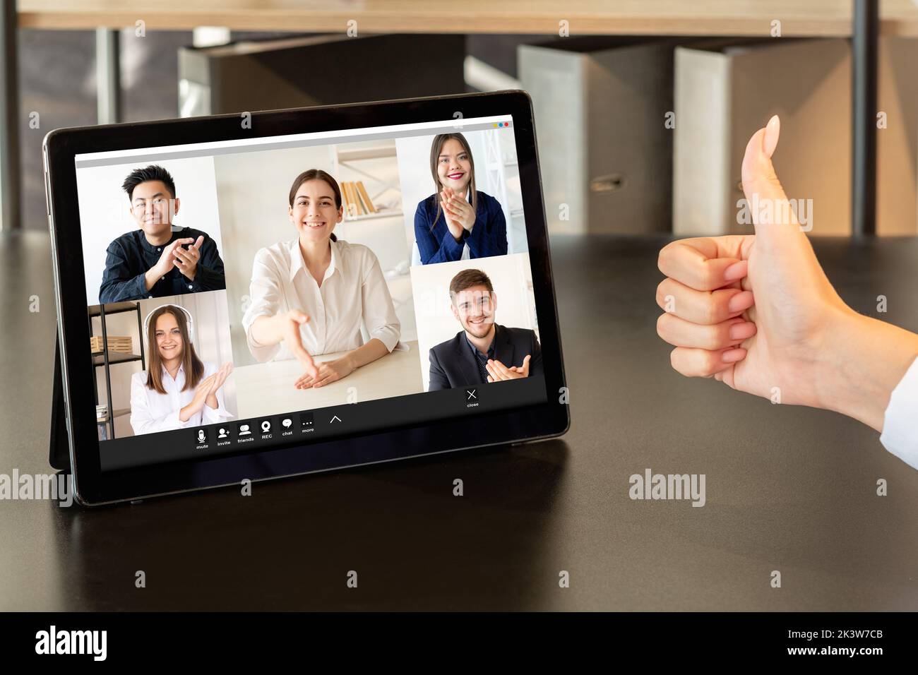 Video conference. Distance recruitment. Virtual meeting. Lockdown WFH ...
