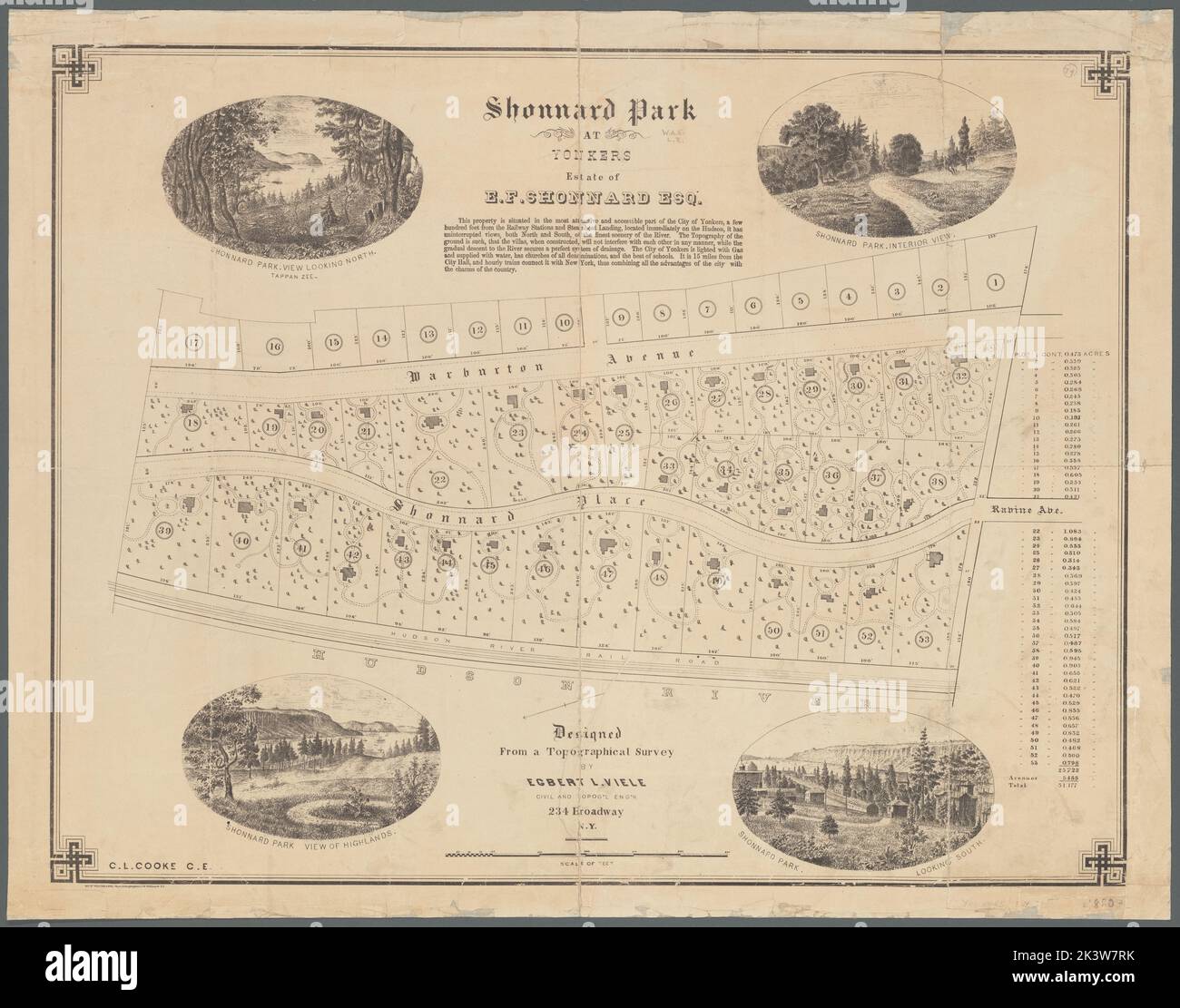 Shonnard Park at Yonkers, estate of E.F. Shonnard, esq. Map of Shonnard ...