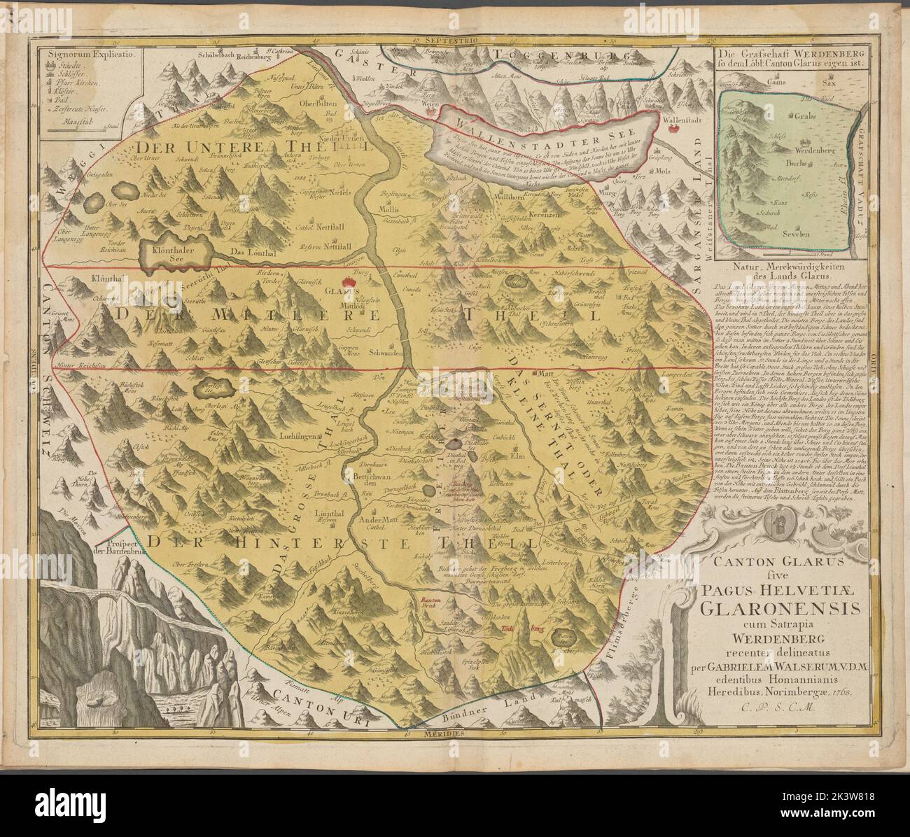 Canton Glarus sive Pagus Helvetiae Glaronensis cum Satrapia Werdenberg ...