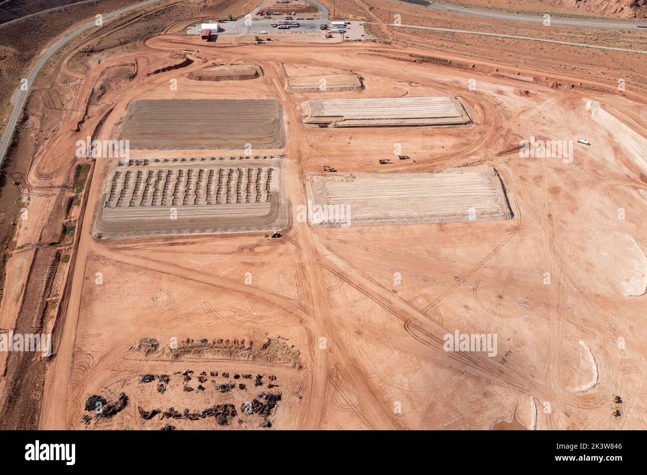 Aerial view of the Moab UMTRA Project to remove radioactive tailings ...