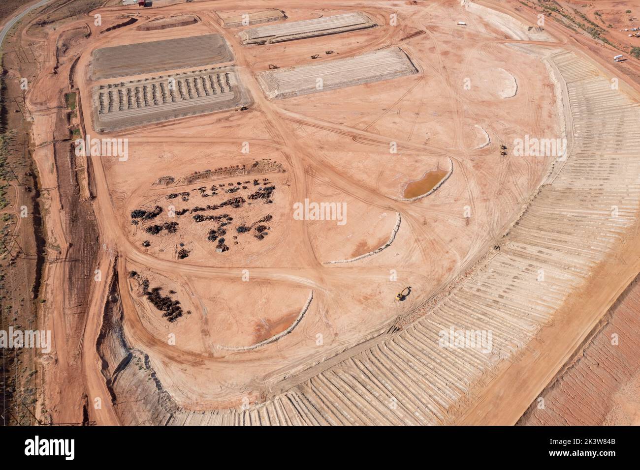 Aerial view of the Moab UMTRA Project to remove radioactive tailings ...