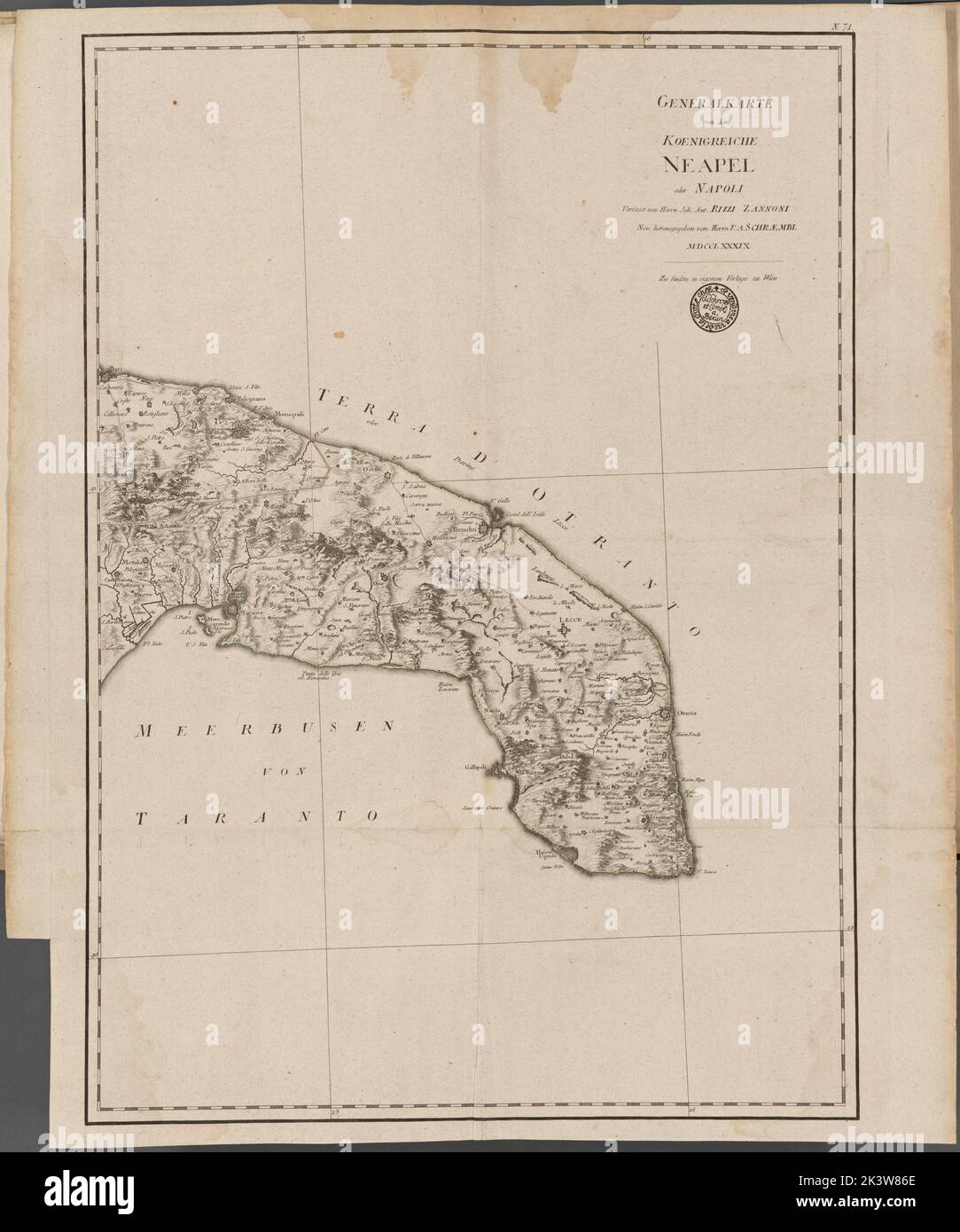 Generalkarte von dem Koenigreiche Neapel oder Napoli ... 1789 ...