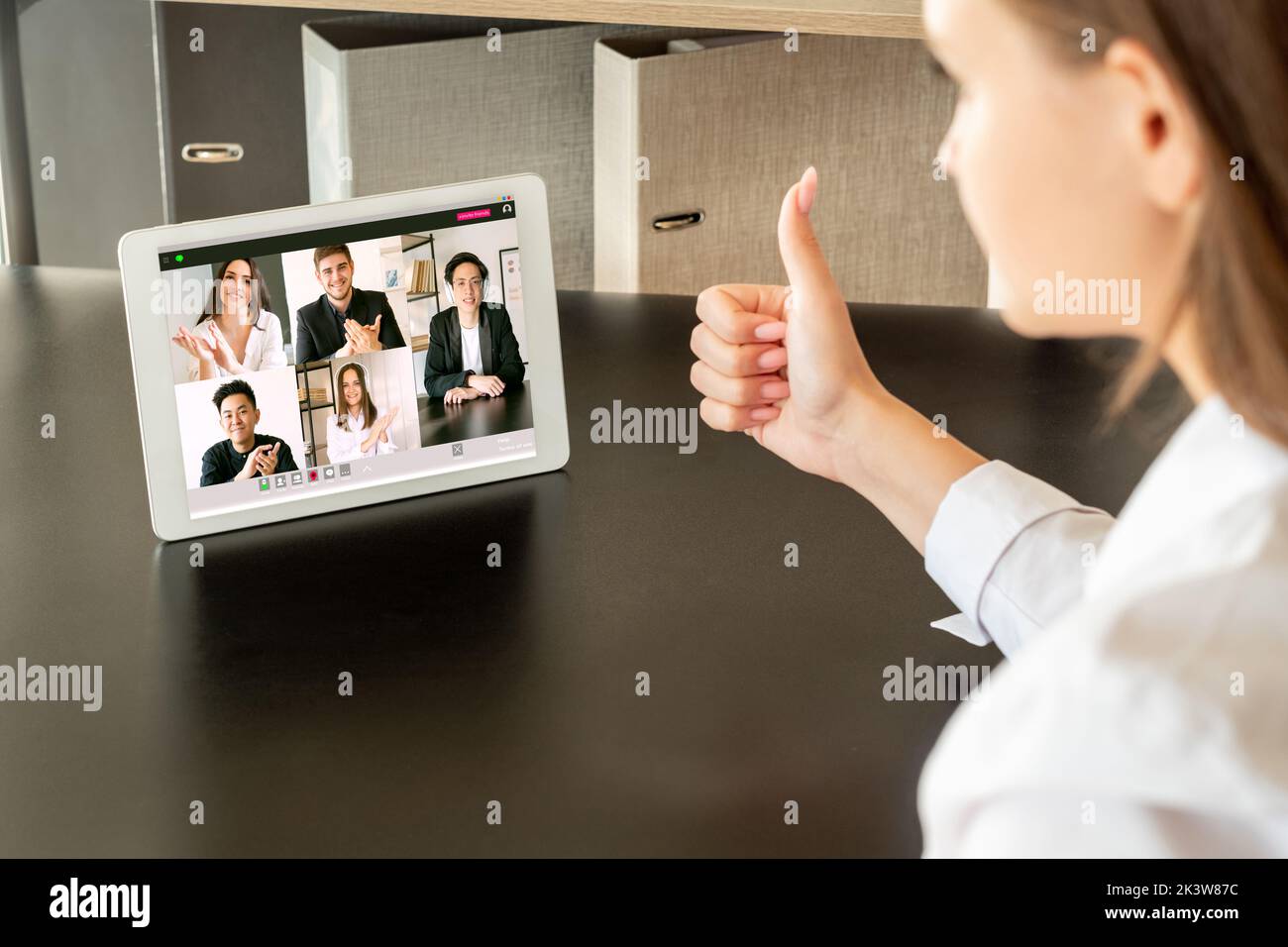 Business team congratulation applause hi-res stock photography and ...