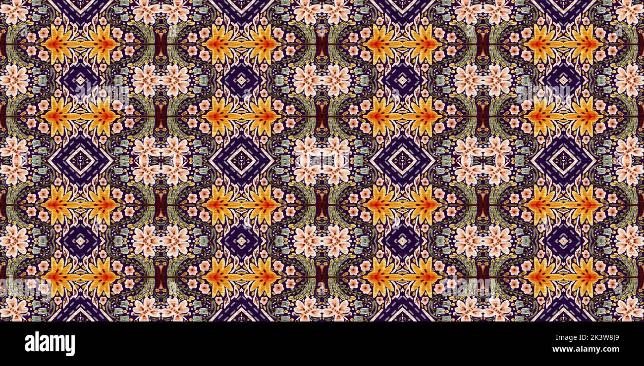 Rustic provence floral border pattern. Boho whimsical french swatch for ...