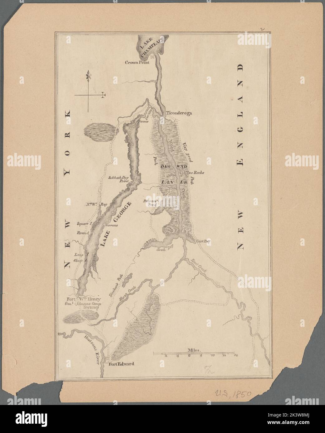 Lake George, Fort Ticonderoga and vicinity Cartographic. Maps. 1850 ...