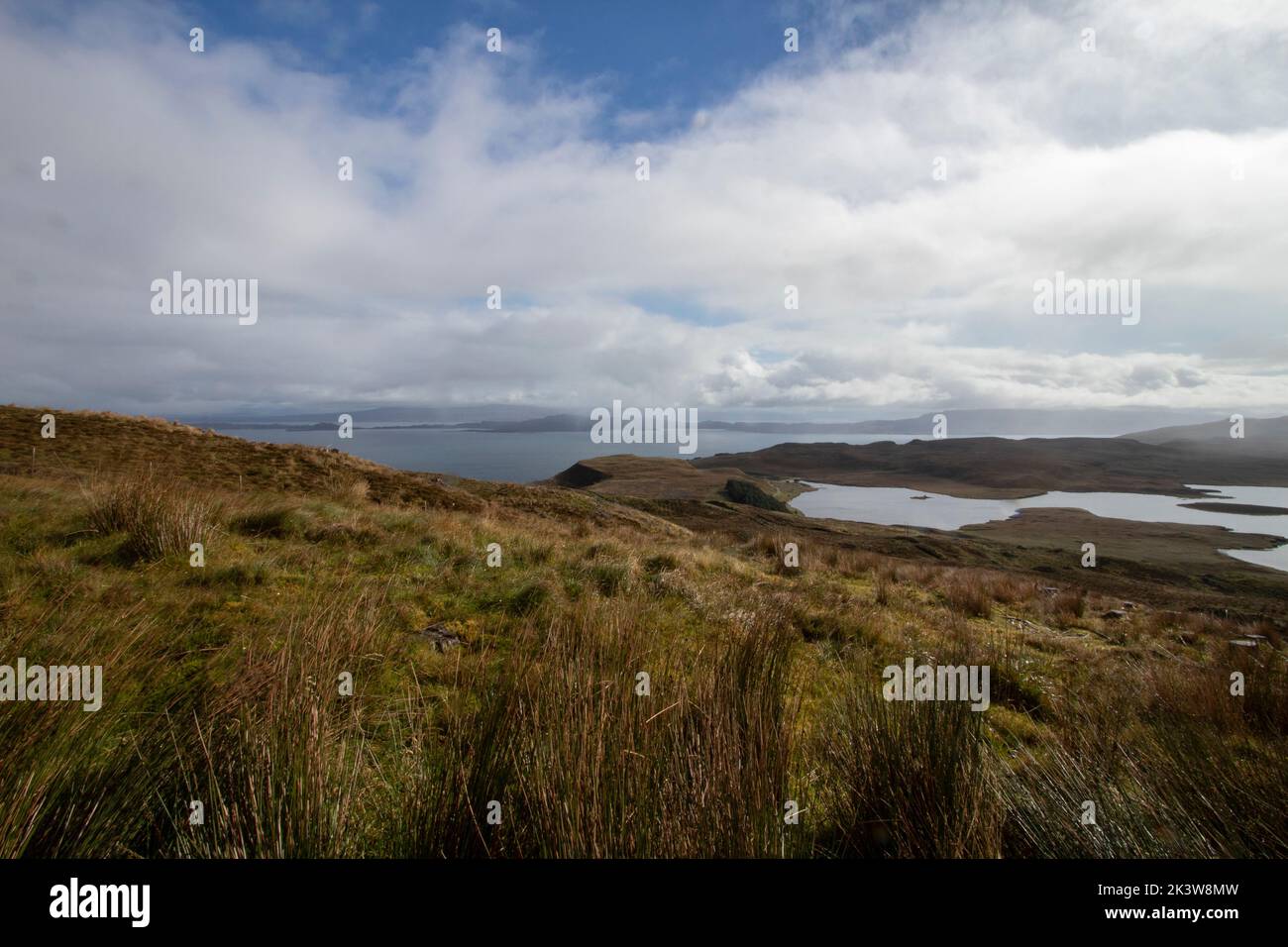 Loch Leathan from the Old Man of Storr Trotternish peninsula Isle of ...