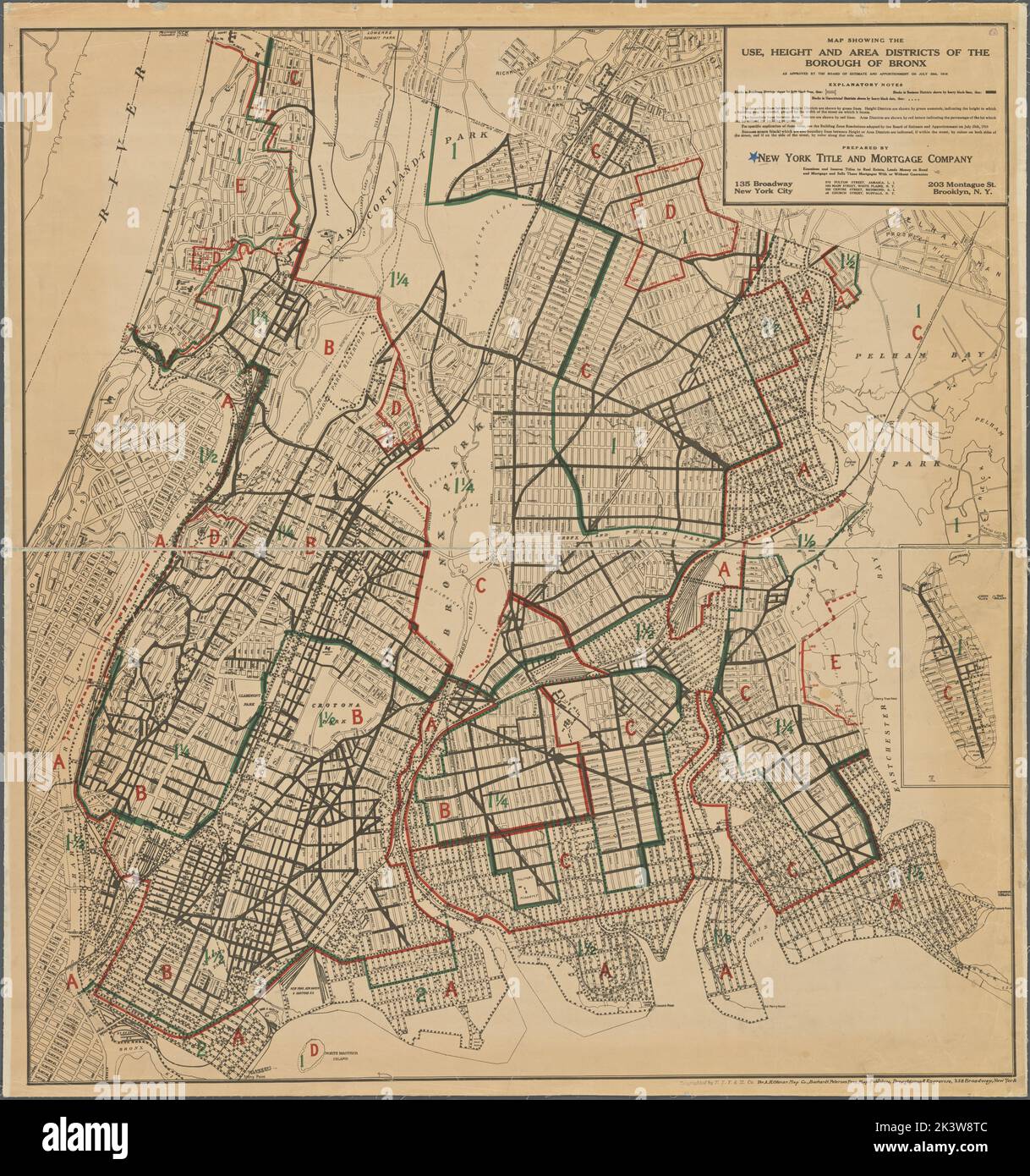 New York and Mortgage Co. Map showing the use, height, and area ...