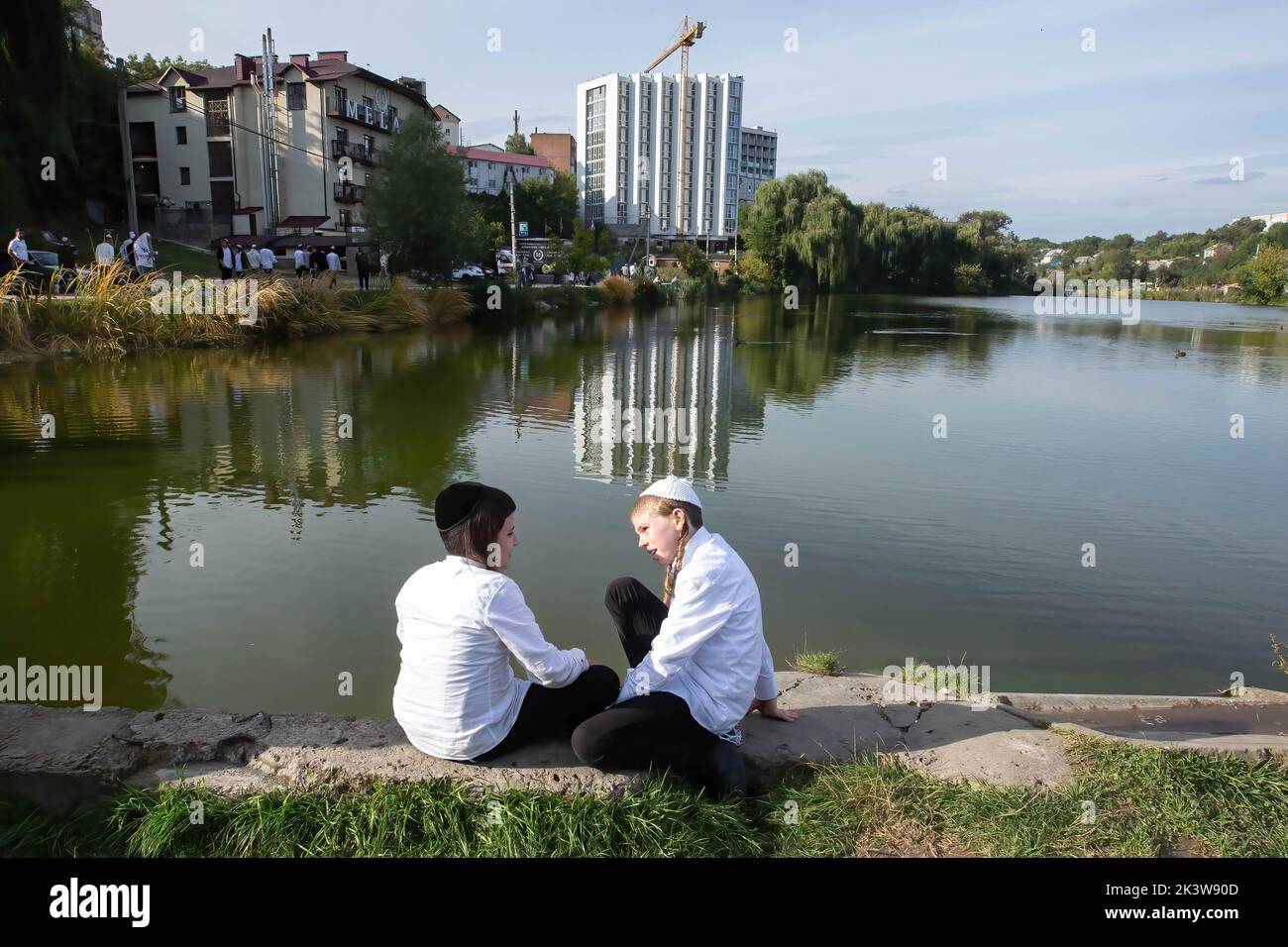 Uman, Ukraine. 26th Sep, 2022. Young Ultra-Orthodox Jewish pilgrims ...