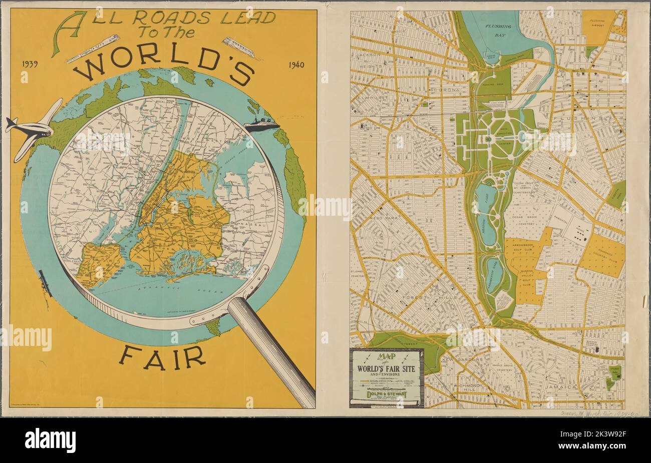 All roads lead to the world's fair.: Map of world's fair site and ...