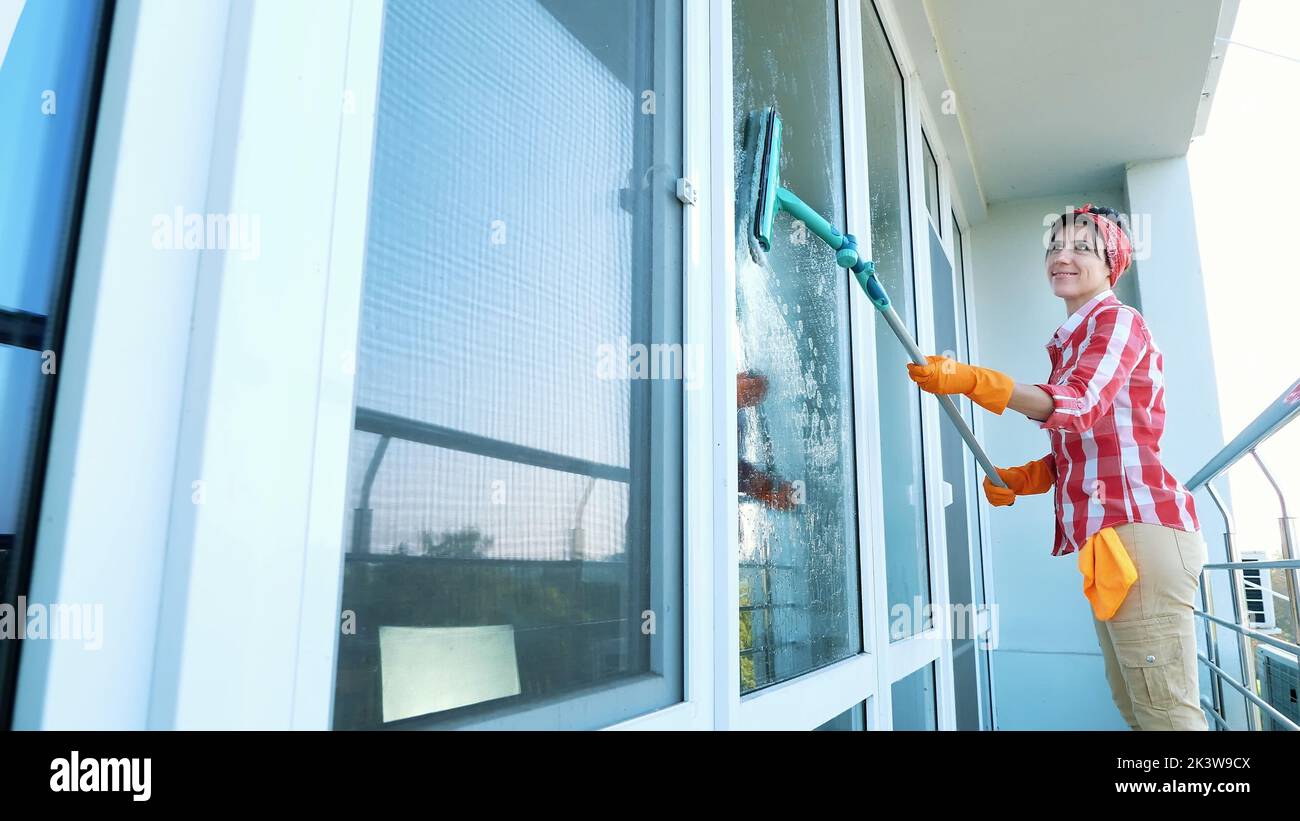 smiling Caucasian Beautiful woman, housewife or Cheerful female worker ...