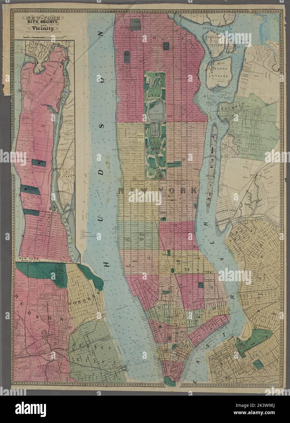 New York City, County, and vicinity 1864. Cartographic. Maps. Lionel ...