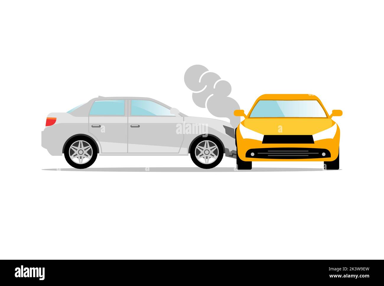 Car accident speed crash vector top view cartoon icon. Car crash ...