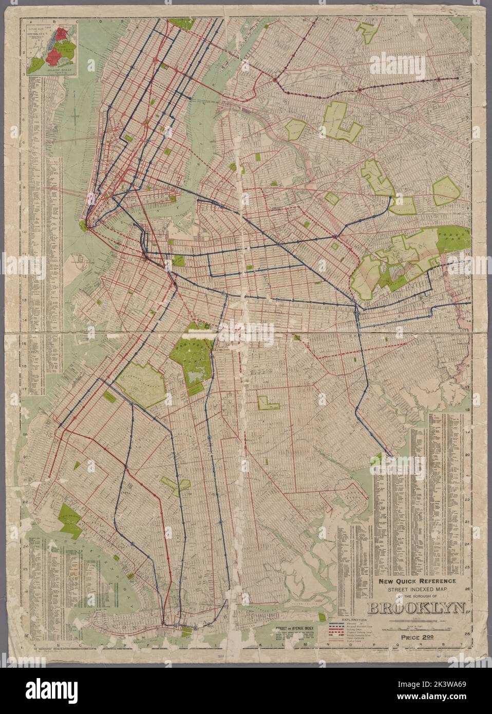 New quick reference street indexed map of the Borough of Brooklyn ...