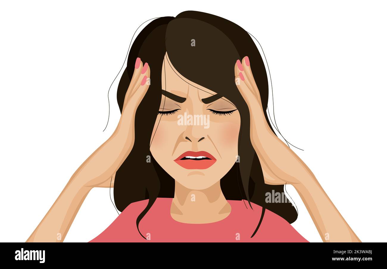 Girl Headache Clipart