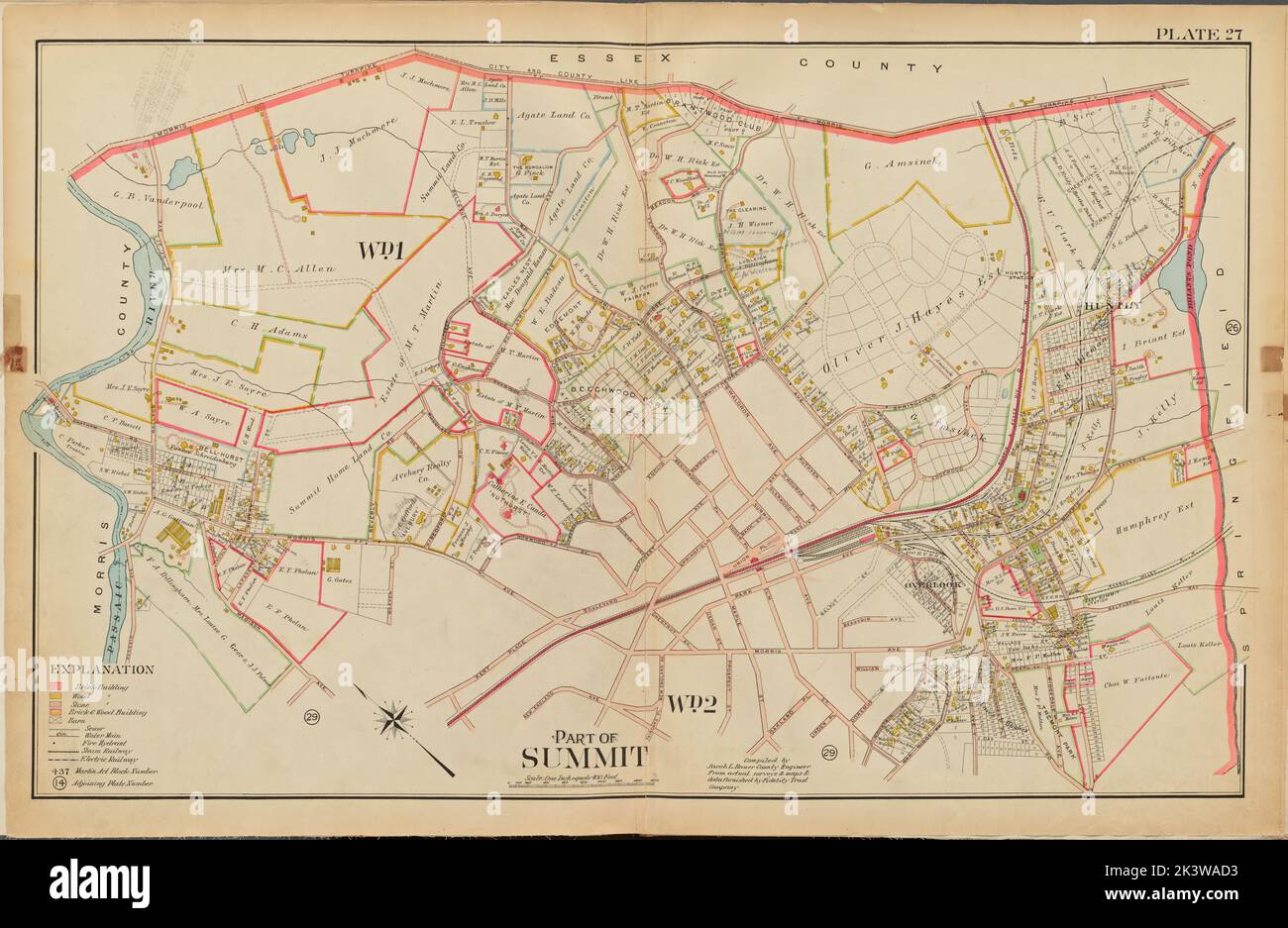 Union County, Double Page Plate No. 27 Map of part of Summit 1906 ...