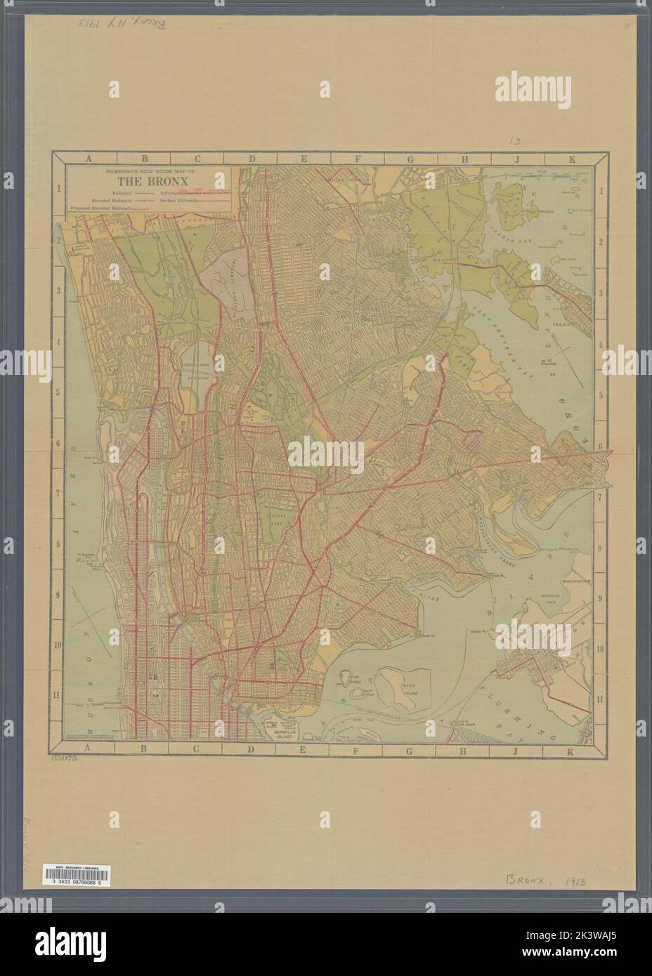 Hammond's new Guide map of the Bronx. index on verso 1913. Cartographic ...