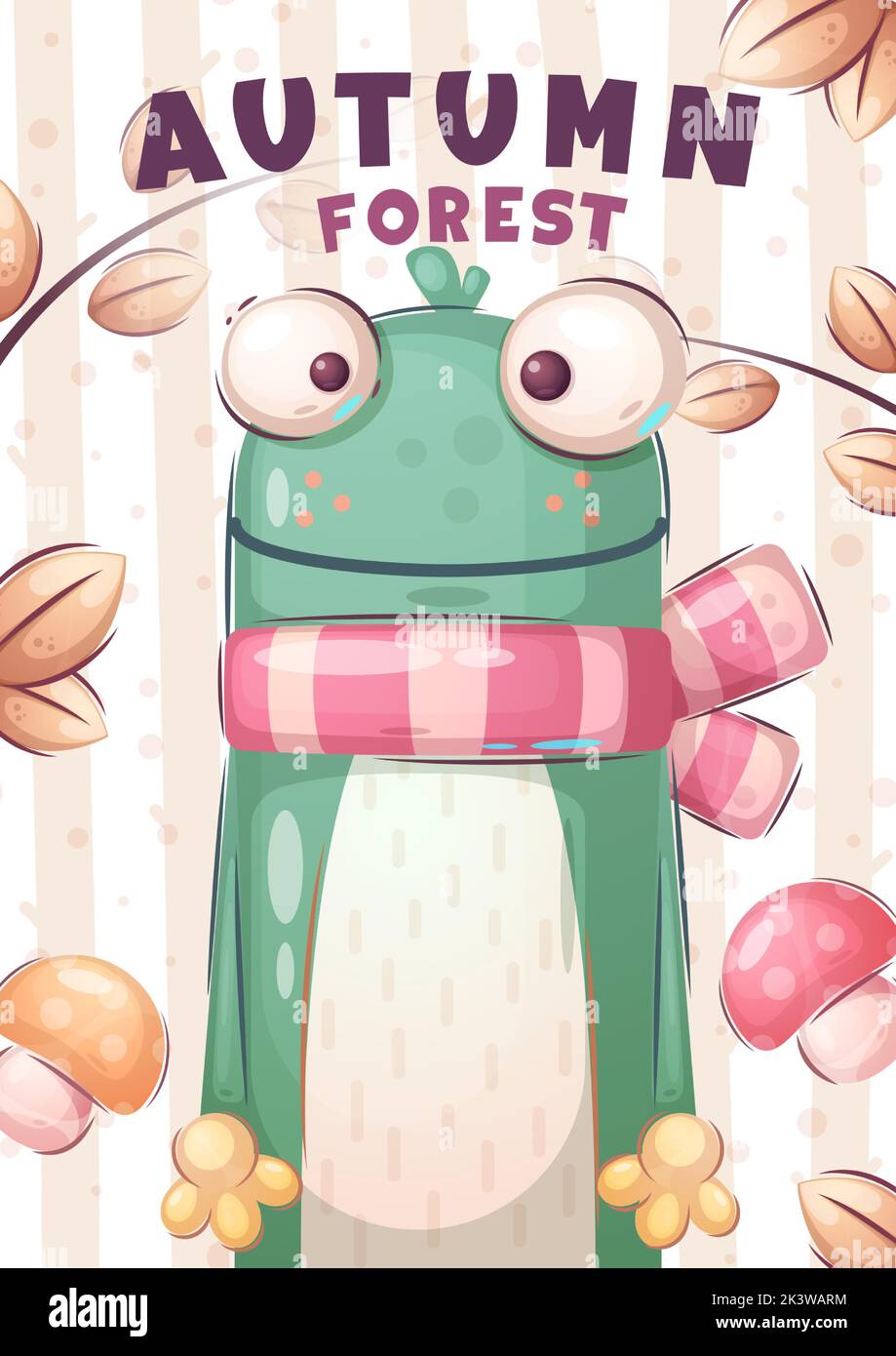 Cartoon character frog - poster template Stock Vector Image & Art - Alamy