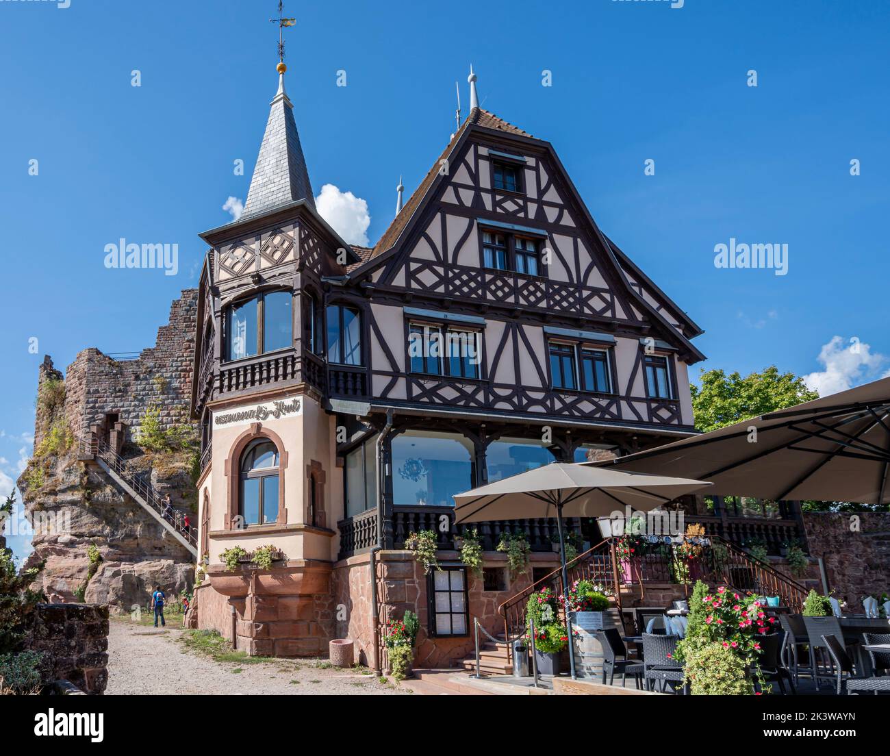 View of Haut-Barr Castle and the Alsace plain Stock Photo - Alamy