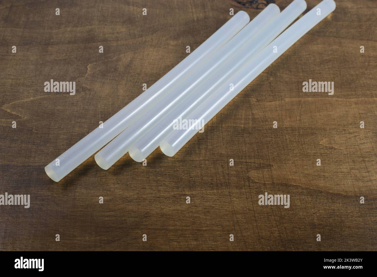 Thermo glue. Transparent rods thermo glue for bonding various objects ...