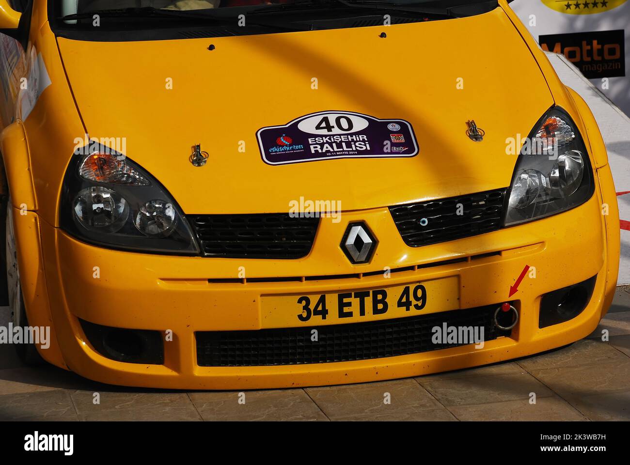 A decorated show racing car participating at the Eskisehir Rally event ...
