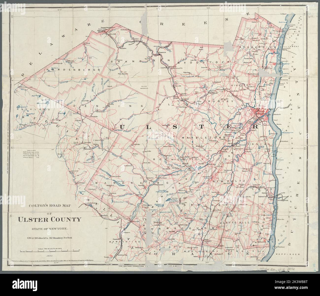 Colton's road map of Ulster County, state of New York Cartographic ...