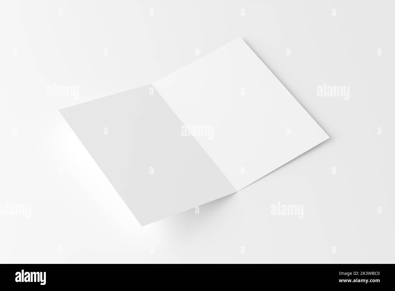 A4 A5 Folded Invitation Card With Envelope 3D Rendering White Blank ...