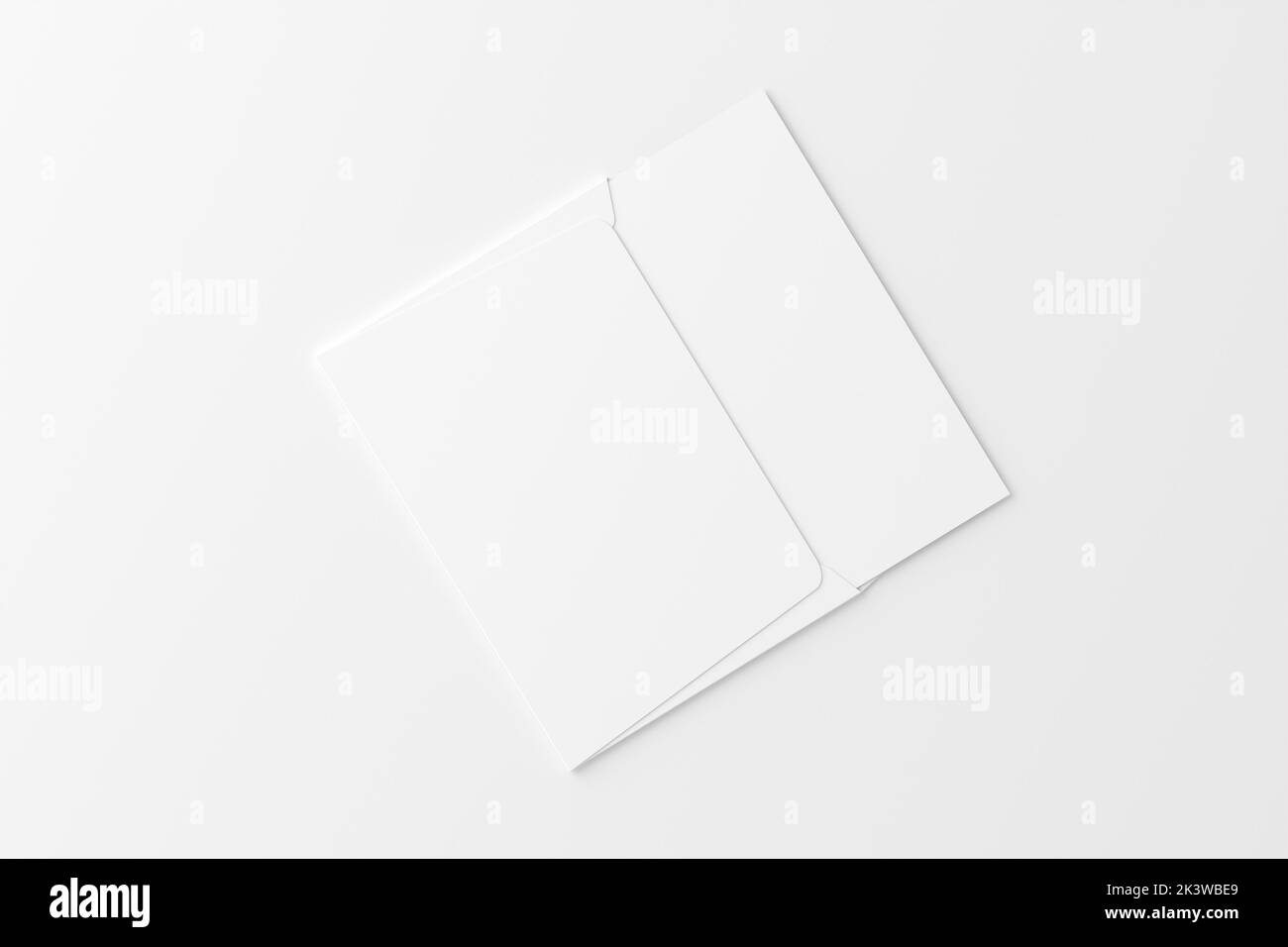 A4 A5 Folded Invitation Card With Envelope 3D Rendering White Blank ...