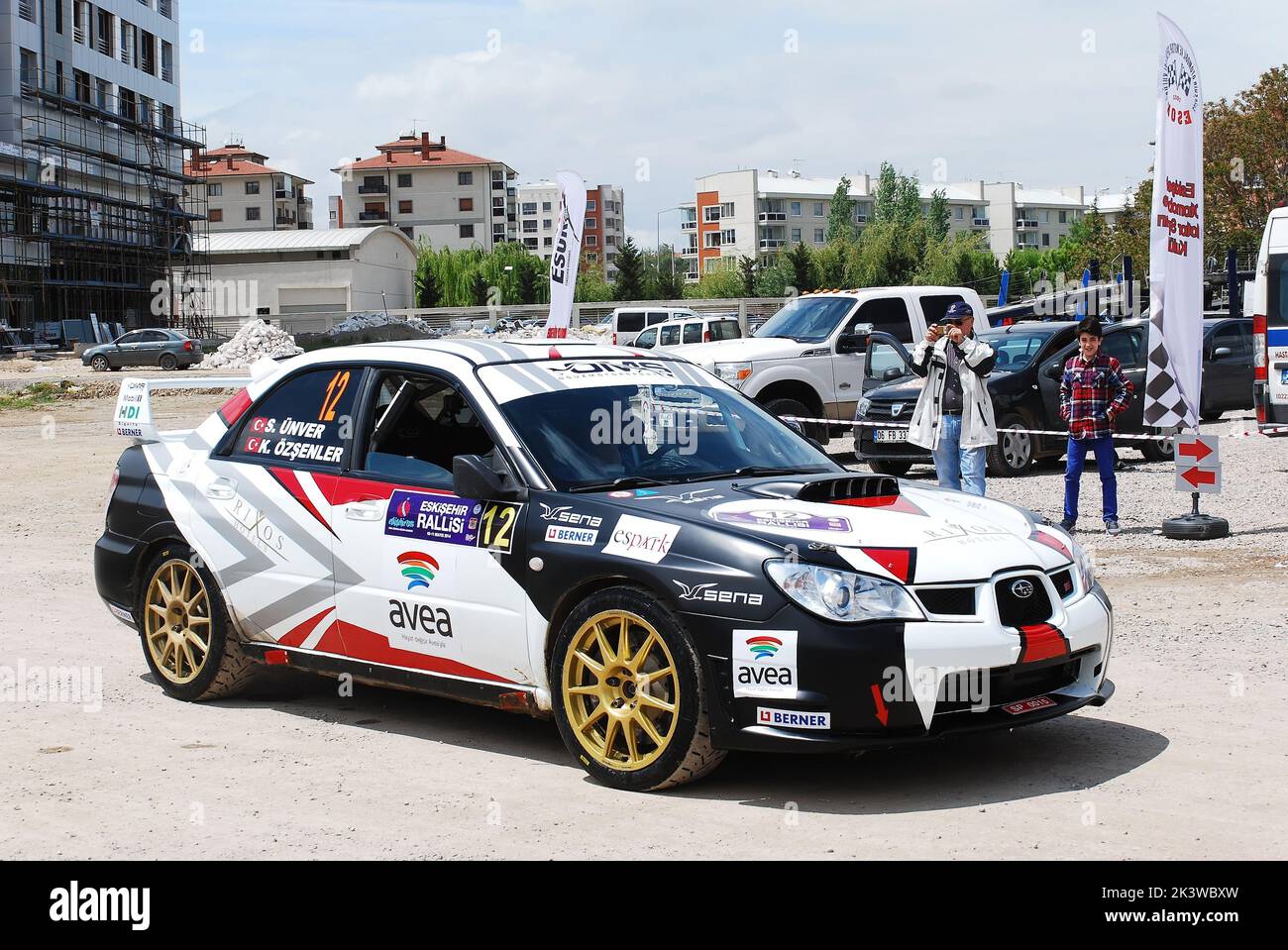A decorated show racing car participating at the Eskisehir Rally event ...